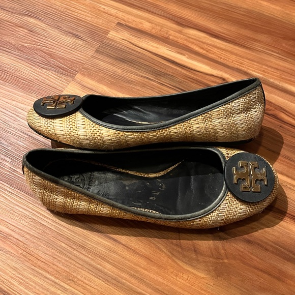 Tory Burch | Shoes | Tory Burch Reva Natural Straw Woven Raffia Ballet ...